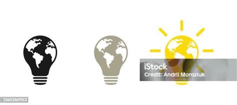 자연 에너지 로고가 있는 램프 환경 전구 에코 세계 지구 에너지 절약 램프 기호 그림 개념에 대한 스톡 벡터 아트 및 기타