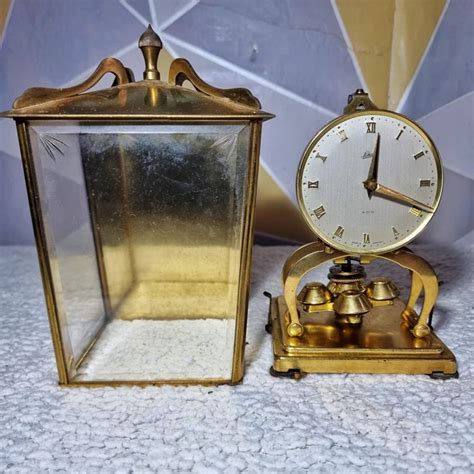 Vintage Schatz 400 Day Anniversary Clock With Glass Case No Key