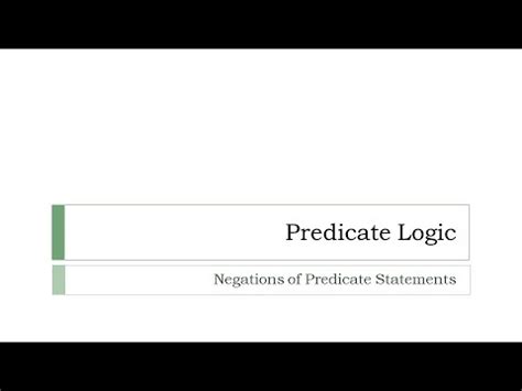 Negations Of Quantified Statements YouTube