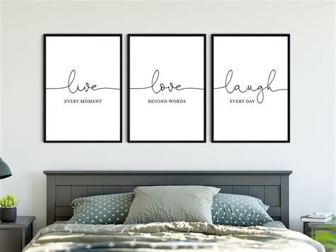 Live Love Laugh Wall Decor Set Of 3 Positive Quotes Wall Etsy