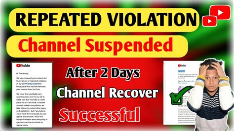 Repeated Violations Of Our Community Guidelines We Have Removed Your