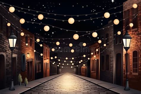 Night Street Light Neural Network Ai Generated Stock Illustration Illustration Of Banal