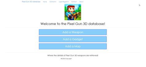 Man Just Did A Side Php Laravel Work About Pixel Gun 3ds Weapons Gadgets And Maps With Xampp