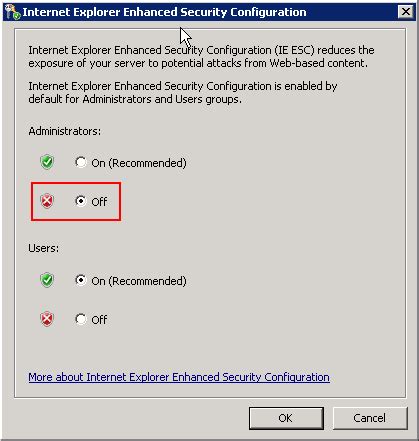 Disable Internet Explorer Enhanced Security For Windows Server 2008