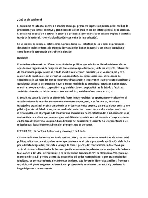 Ensayo Dos Cuartillas Pdf Socialismo Formas De Gobierno