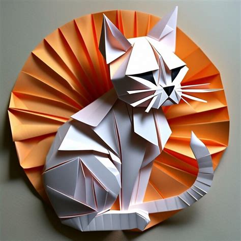 Premium Ai Image Beautiful Cat Origami
