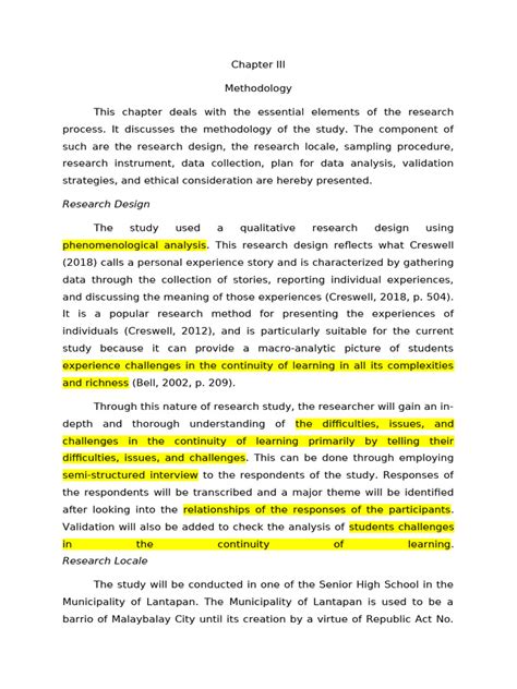 Chapter Iii Methodology Qualitative Pdf Qualitative Research