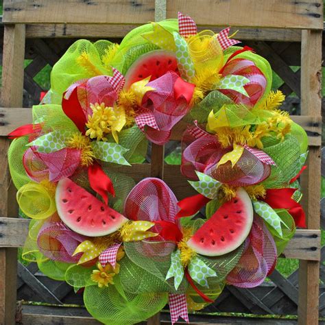 Summer Watermelon Wreath Deco Mesh By Trendywreathboutique On Etsy