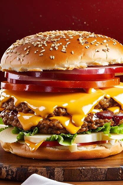 Premium Ai Image Burger On Table