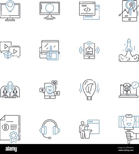 Wireless Construction Line Icons Collection Infrastructure Nerk Connectivity Installation