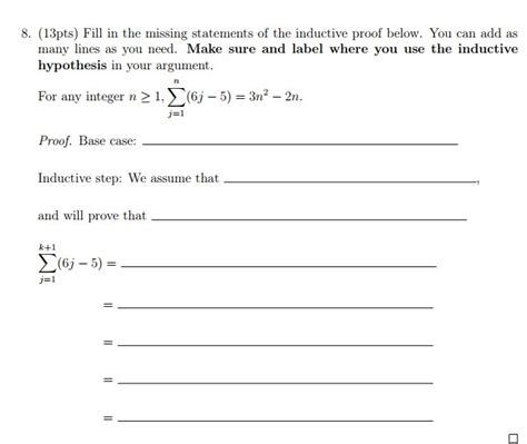 Solved 8 13pts Fill In The Missing Statements Of The