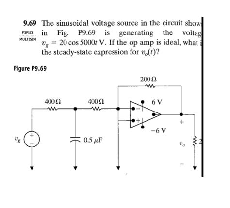 Solved The Sinusoidal Voltage Source In The Circuit Show1 N Chegg Com