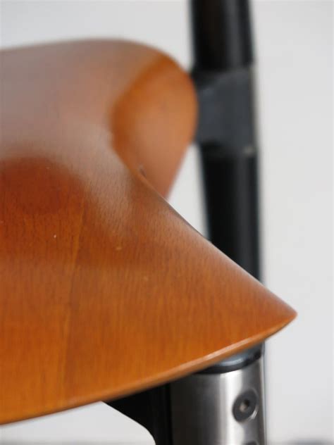 Eugenio Gerli For Tecno Midcentury Italian Wood Dining Chairs 1962 For