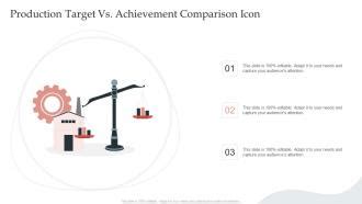 Production Target Vs Achievement Comparison Icon PPT PowerPoint