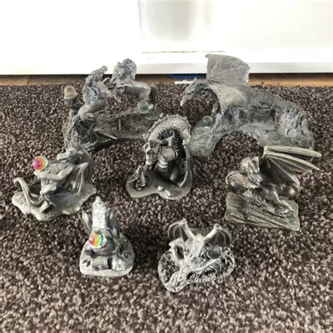 Tudor Mint Myth And Magic Pewter Dragon Unicorn Pegasus Figurine Statue