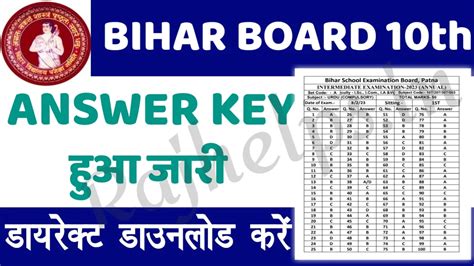 Bihar Board Class 10th Social Science Answer Key 2024 Released ~ 19