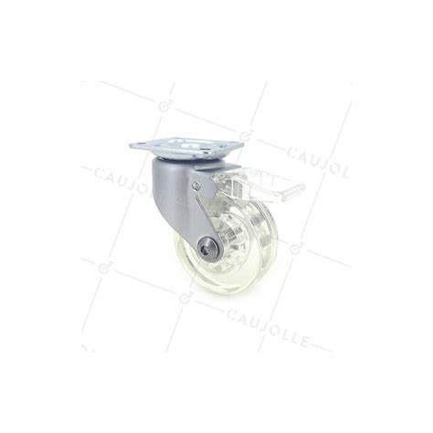 Roulette transparente souple diamètre mm pivotante