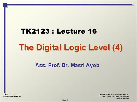 Tk Lecture The Digital Logic Level
