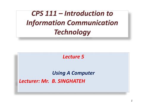 PPT CPS Introduction To Information Communication Technology PowerPoint Presentation