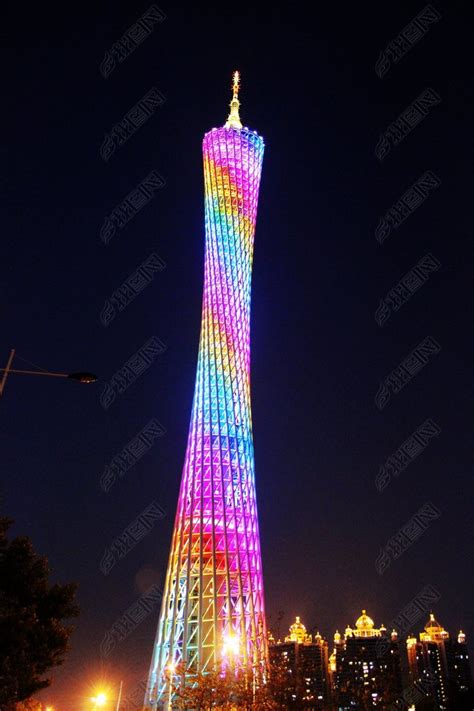 广州塔图片大全大图 广州塔夜晚高清图片 随意云