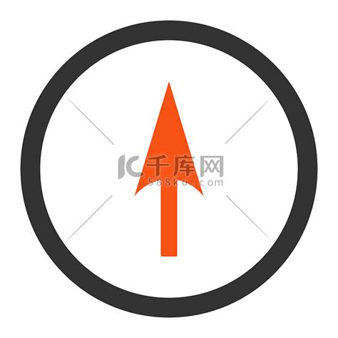 箭头轴 Y 平面橙色和灰色圆形光栅图标高清摄影大图 千库网