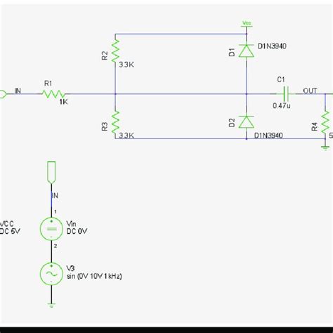 5 Diode Clipper Circuit Netlist For Transient Analysis Download