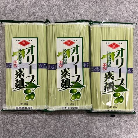 小豆島特産 小豆島手延素麺組合 島の光 手延オリーブ素麺 250g 50g×5束×3袋セット｜yahooフリマ（旧paypayフリマ）