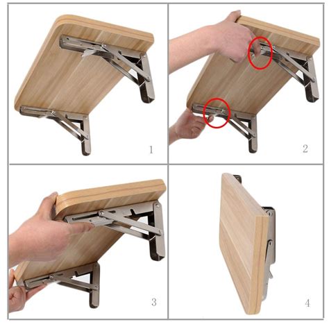 Folding Shelf Brackets High Polished 304 Stainless Steel Foldable Shelf Bracket 80kg Heavy Duty