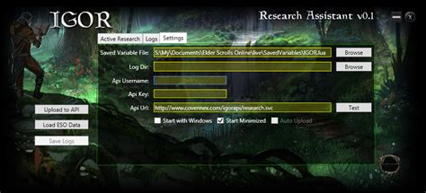 Igor Research Assistant Beta Version Addons Elder Scrolls Online