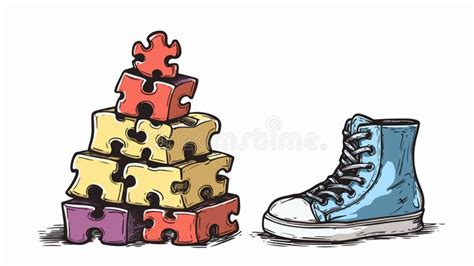 Six Interlocking Puzzle Pieces Stacked In A Pyramid Shape Stock Vector