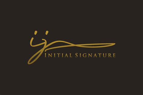 Initial IJ Letter Signature Logo Template Elegant Design Logo Hand
