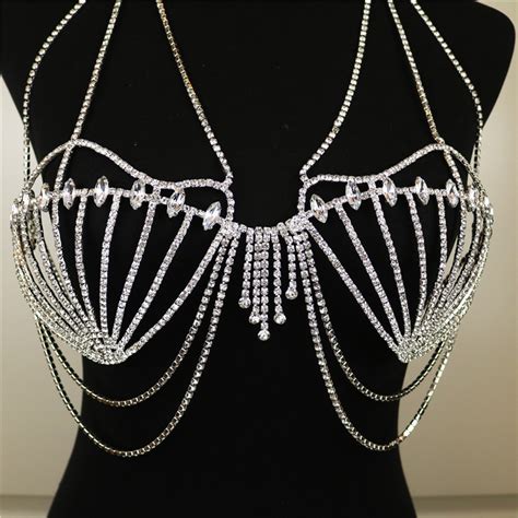 Nightclub Statement Bling Crystal Harness Underwear Sexy Women