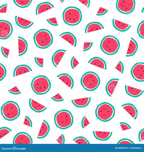 Watermelon Pattern Vector Illustration 43961142