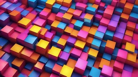 Premium Ai Image Hierarchical Background Explosive Tile Geometry Abstract Square 3d Illustration