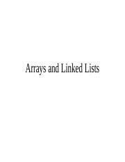 Lesson 2 Arrays And Linked Lists Ppt Arrays And Linked Lists