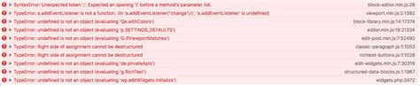 Wp 62 Breaks Post Edit Screens Site Customizer And Widget Editor In