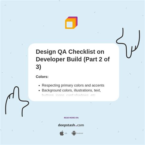 Design QA Checklist On Developer Build Part Of Deepstash