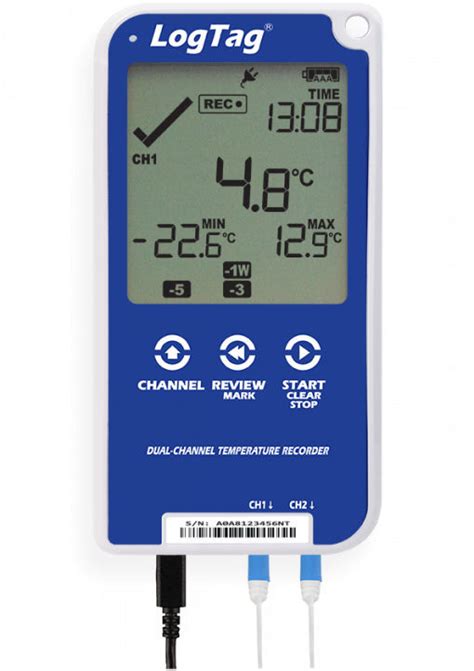 Temperature Data Logger UTRED Logtag With LCD Display Dual Channel