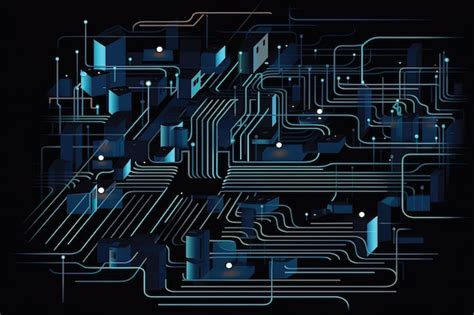 Premium AI Image Abstract Circuit Board Concept Artwork In The Style Of Dark Sky