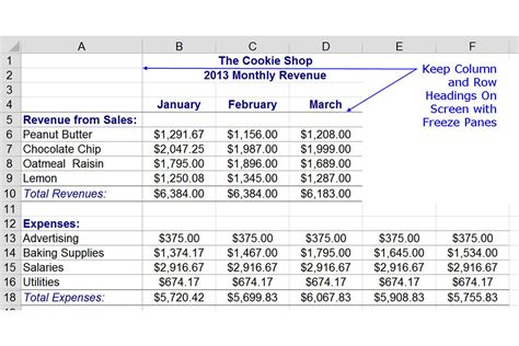 freeze column and row headings in excel with freeze panes