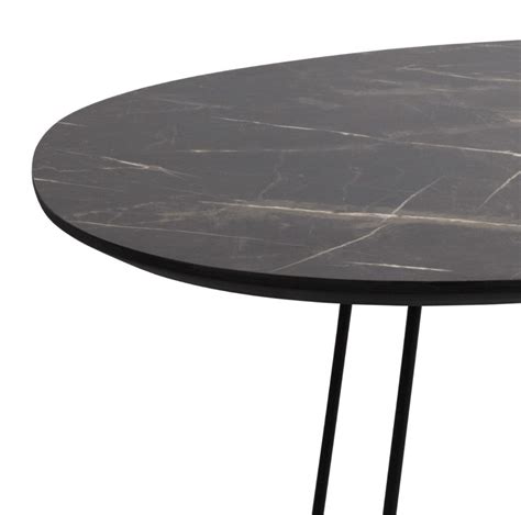Titan Mid Century Dark Marble Effect Veneer Coffee Table Lightbox
