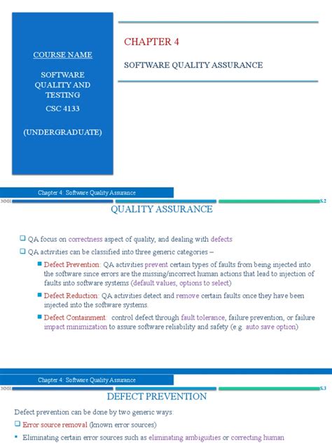 Software Quality Assurance Chapter Summary Pdf Software Testing
