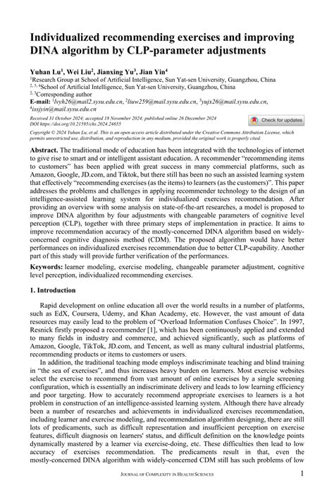 Pdf Individualized Recommending Exercises And Improving Dina