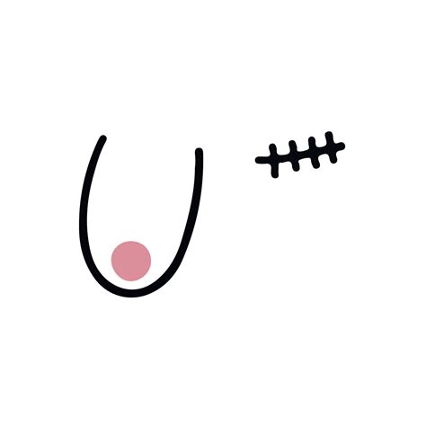 Doodle Breast Mastectomy Vector Illustration Hand Drawn Doodle Breast