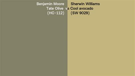 Benjamin Moore Tate Olive Hc 112 Vs Sherwin Williams Cool Avocado Sw