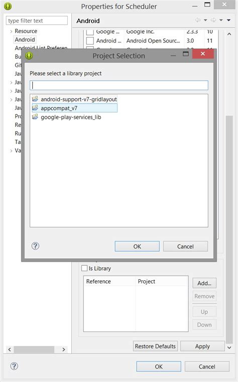Android Eclipse Sometimes Wont Let Me Set Libraries For Projects