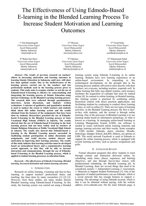 Pdf The Effectiveness Of Using Edmodo Based E Learning In The Blended