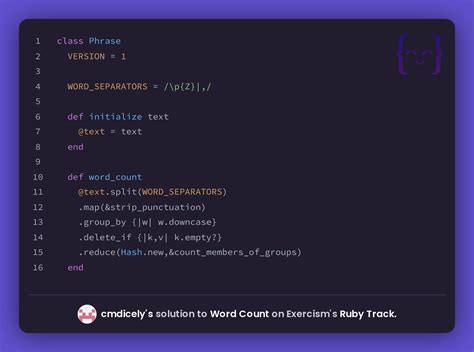Cmdicelys Solution For Word Count In Ruby On Exercism