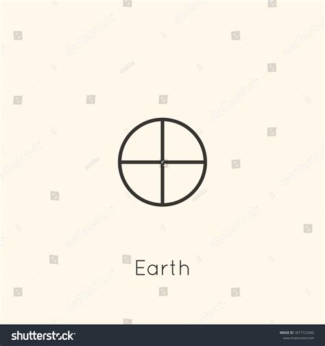 Earth Planet Symbol Minimal Liner Trendy Stock Vector Royalty Free