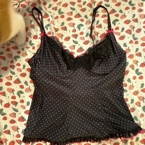 Net Victorias Secret Polka Dot Corset Depop